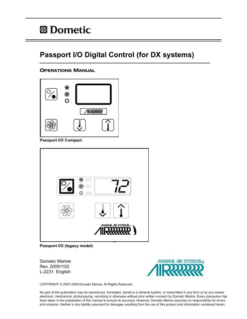 Passport I/O Digital Control (for DX systems) - Dometic