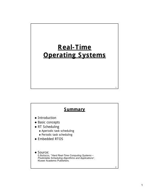 Real-Time Operating Systems