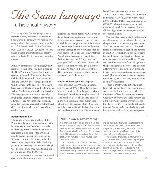 The Sami language - Department of Scandinavian Studies