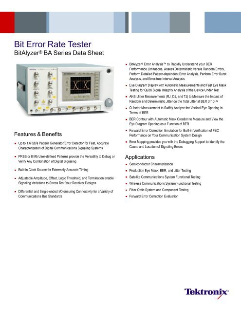 Pattern Generator and Error Analyzer - Tektronix