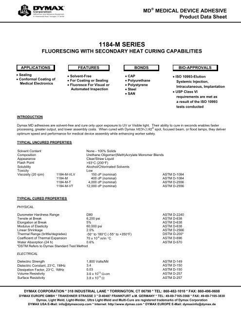 1184-M-T - Dymax Corporation
