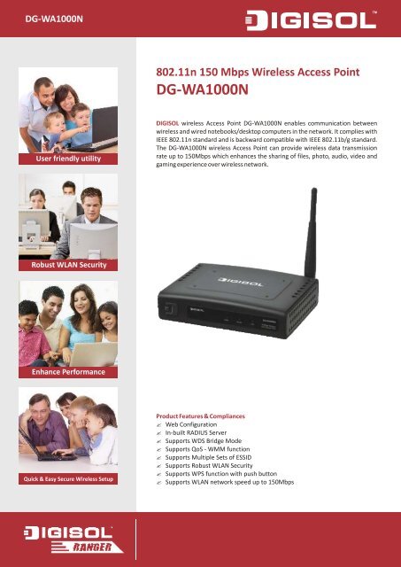 802.11n 150 Mbps Wireless Access Point DG-WA1000N - Digisol.com