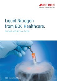 Medical gas cylinder data chart - BOC Healthcare