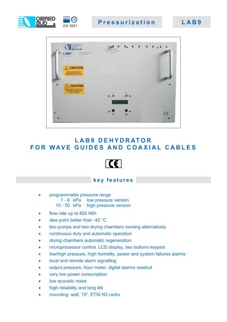 Pressurization LAB9 LAB9 DEHYDRATOR FOR WAVE ... - Cibred Sud