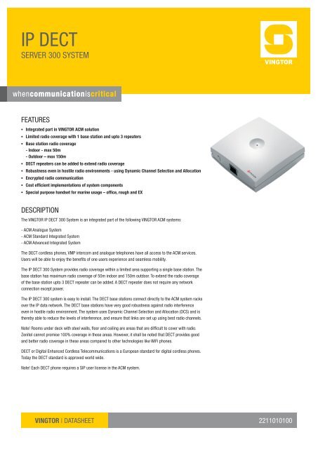 IP DECT Server 300 System - Zenitel