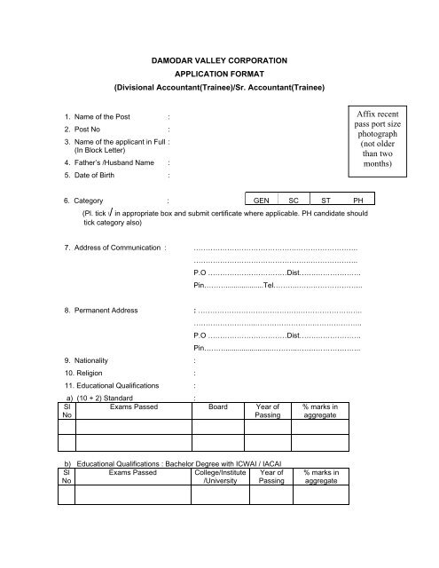 DAMODAR VALLEY CORPORATION DAMODAR VALLEY CORPORATION