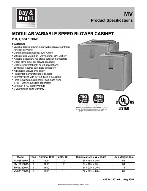 MODULAR VARIABLE SPEED BLOWER CABINET