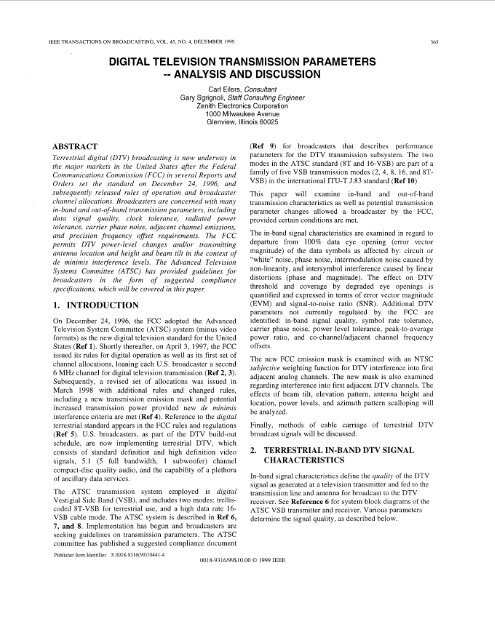 Digital television transmission parameters - Broadcasting ... - tijbc