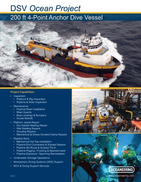 DSV Ocean Project - Oceaneering