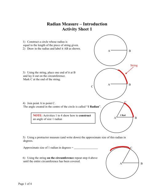 Radian Measure â Introduction - Project Maths
