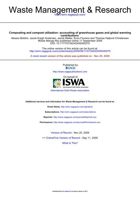 Composting and compost utilization - Waste Management & Research