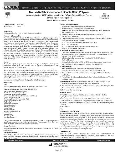 Mouse-&-Rabbit-on-Rodent Double Stain Polymer - Biocare Medical