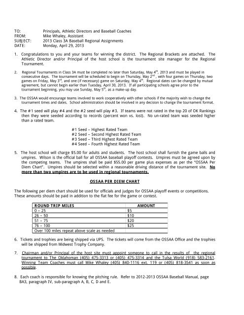 2013 Class 3A Baseball Regional A - Ossaaonline.com