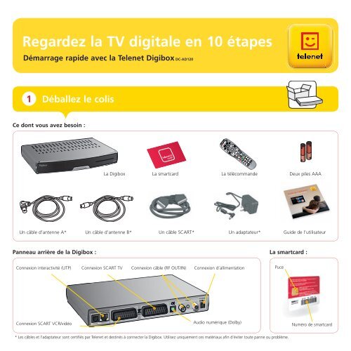 Guide d'installation Digibox DB-AD120 - Klantenservice - Telenet