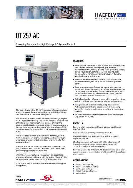 OT 257 AC - Haefely Test AG