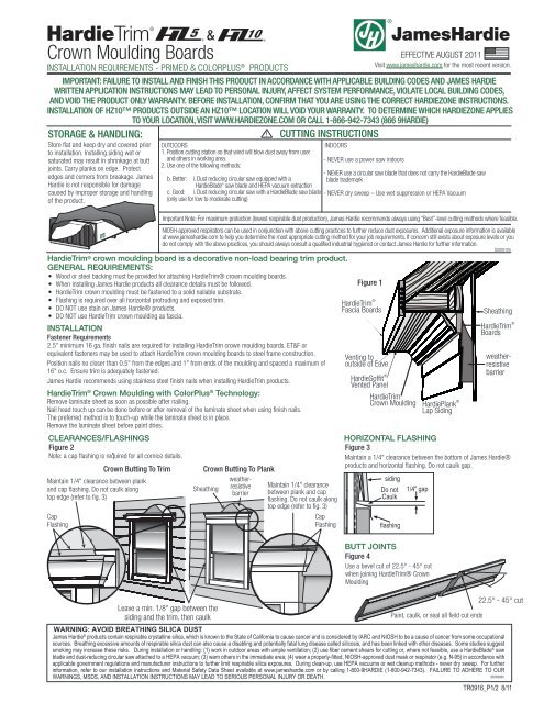 HZ5Â® & HZ10Â® Installation Instructions for U.S. - James Hardie