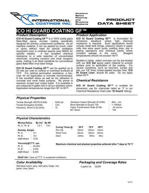 ICO HI GUARD COATING GFâ ¢ - International Coatings