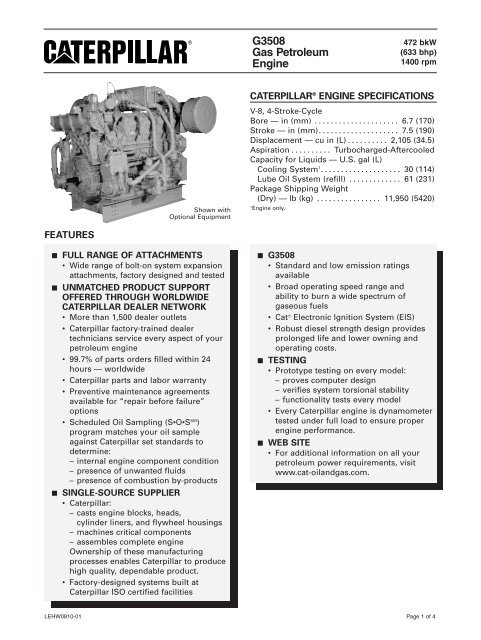 G3508 Gas Petroleum Engine