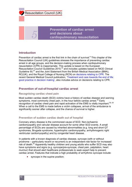 Prevention of cardiac arrest and decisions about - Resuscitation ...