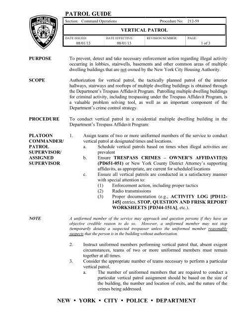 PATROL GUIDE
