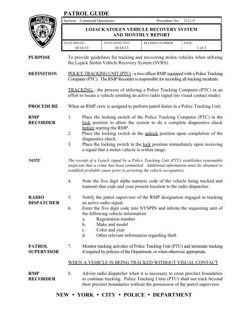 PATROL GUIDE