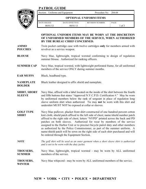 PATROL GUIDE