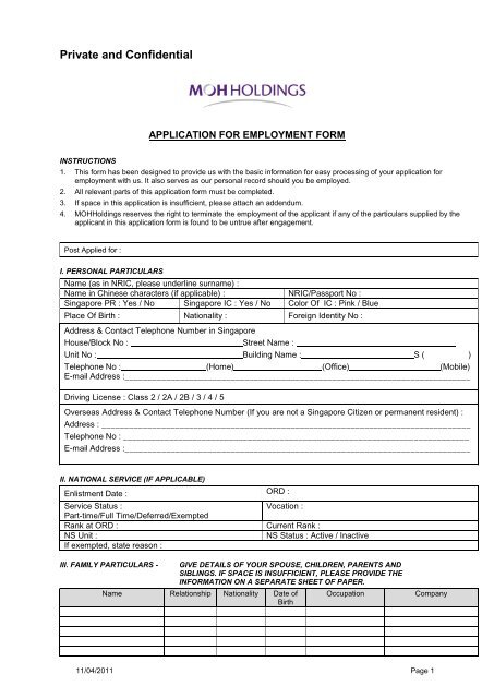 Download Employment Form