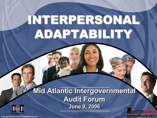 Interpersonal Adaptability Dave Minionis - intergovernmental audit ...