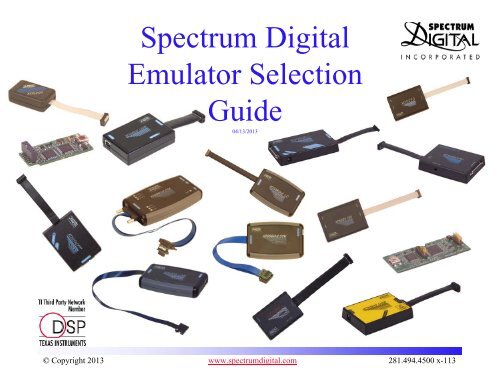 Emulator Selection Guide - JTAG Emulators - Spectrum Digital Inc.