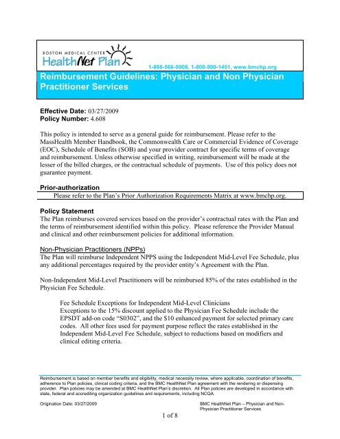 General Physician - BMC HealthNet Plan