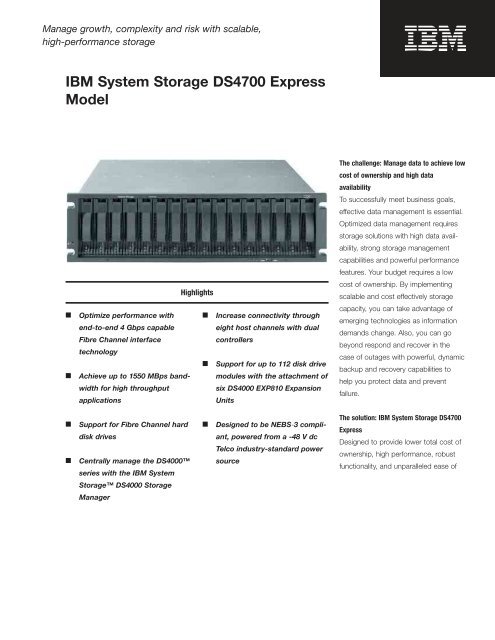 IBM System Storage DS4700 Express Model