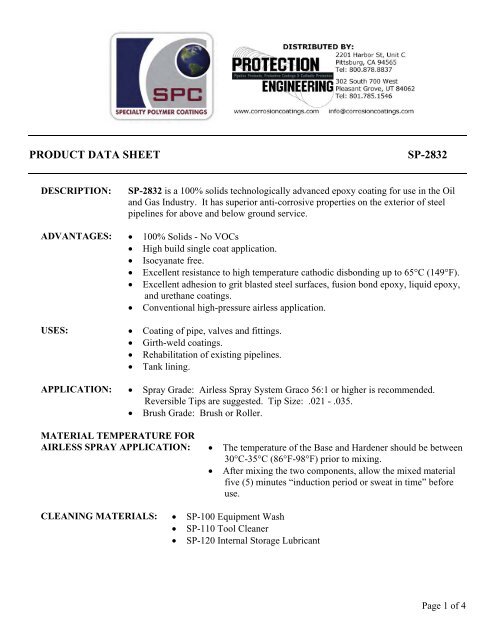PRODUCT DATA SHEET SP-2832