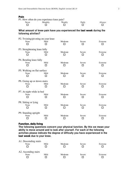 Knee and Osteoarthritis O