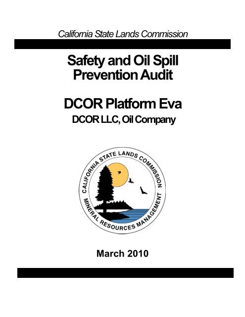 Safety and Oil Spill Prevention Audit DCOR Platform Eva