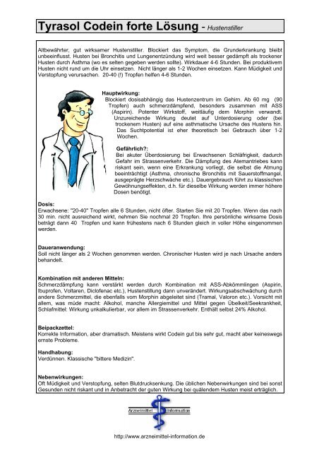 Tyrasol Codein forte Lösung - Hustenstiller