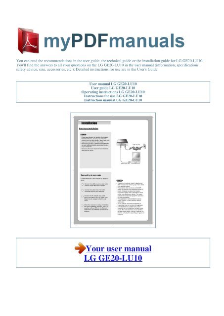 User manual LG GE20-LU10