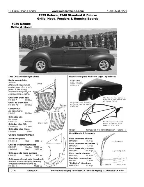 Hood - Fenders - Wescott's Auto