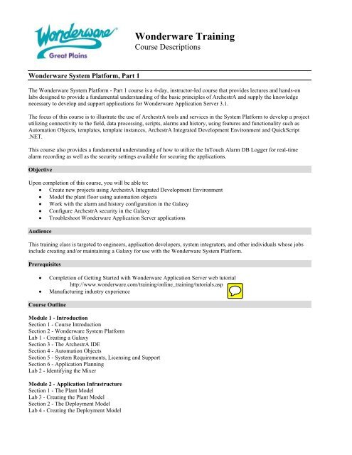 Wonderware system platform, part 1