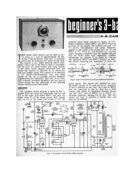 Two Valve TRF Reflex Receiver - The Listeners Guide