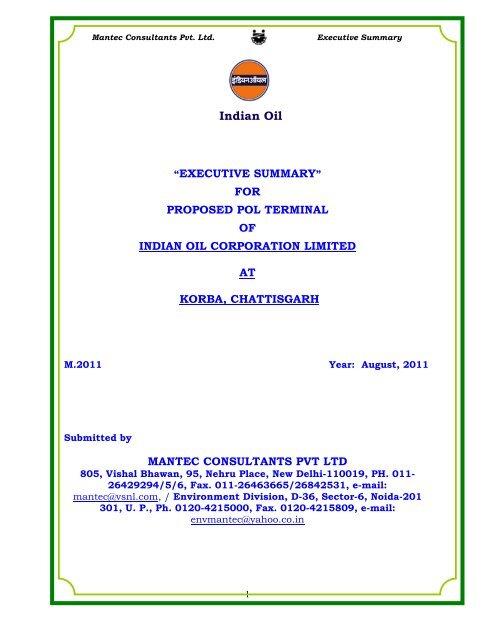 Indian Oil - Chhattisgarh Environment Conservation Board, Raipur