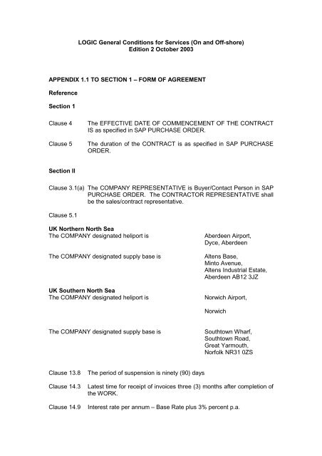 LOGIC General Conditions for Services (On and Off-shore) Edition 2 ...