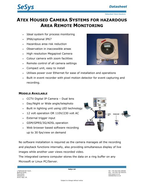 atex housed camera systems for hazardous area remote ... - Extronics