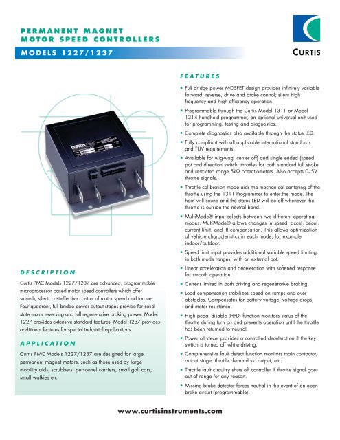 Data Sheets - Curtis Instruments