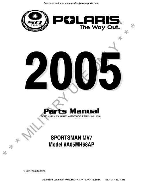 MILITARY USE ONLY - Military ATV Parts