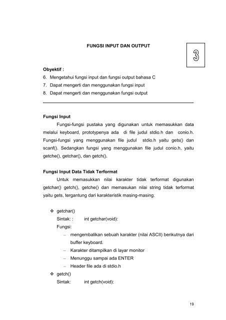 Fungsi Input Dan Output Obyektif 6 Mengetahui Fungsi Ilab