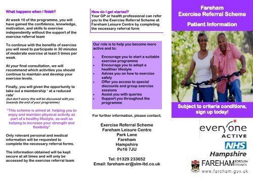 Patient Information leaflet - Everyone Active