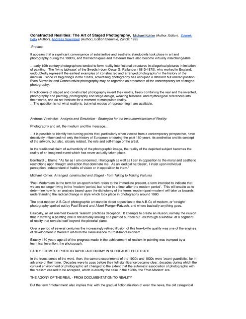 Constructed Realities – READING DIARY