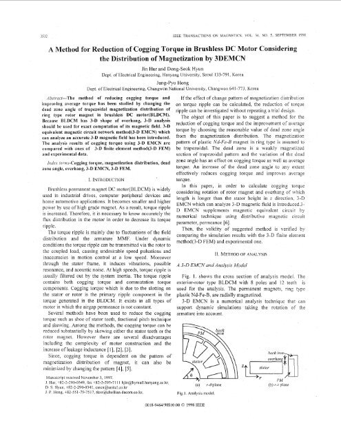 A Method For Reduction Of Cogging Torque In Brushless DC Motor ...