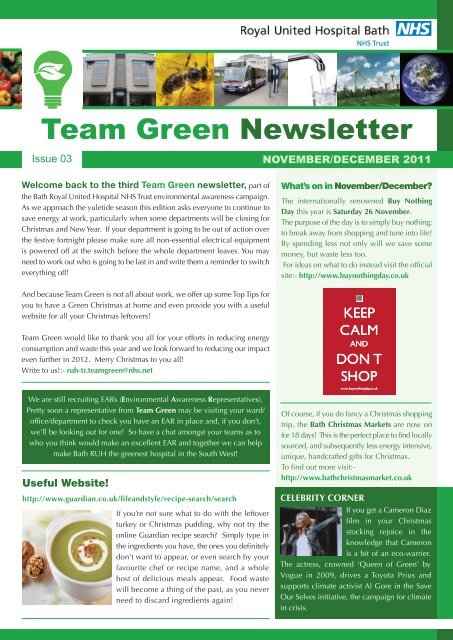 Team Green Newsletter - Royal United Hospital Bath NHS Trust