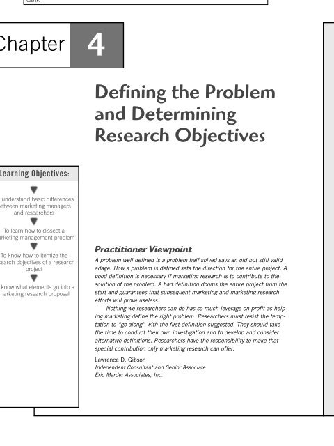 Chapter Defining the Problem and Determining Research Objectives